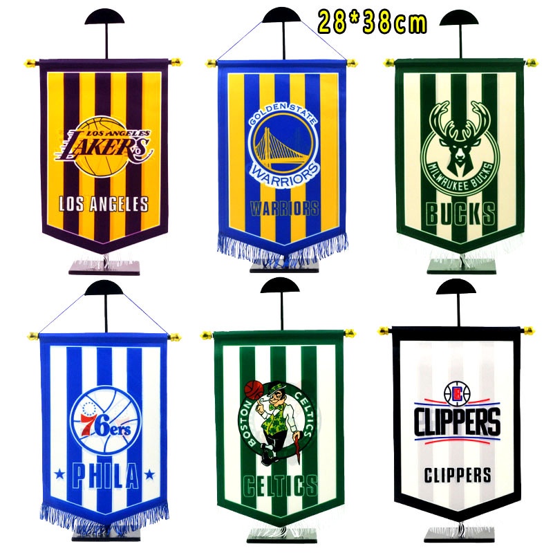 Lakers Warriors Nba Hanging Flag Nets Clippers Bar Flag Hanging ...