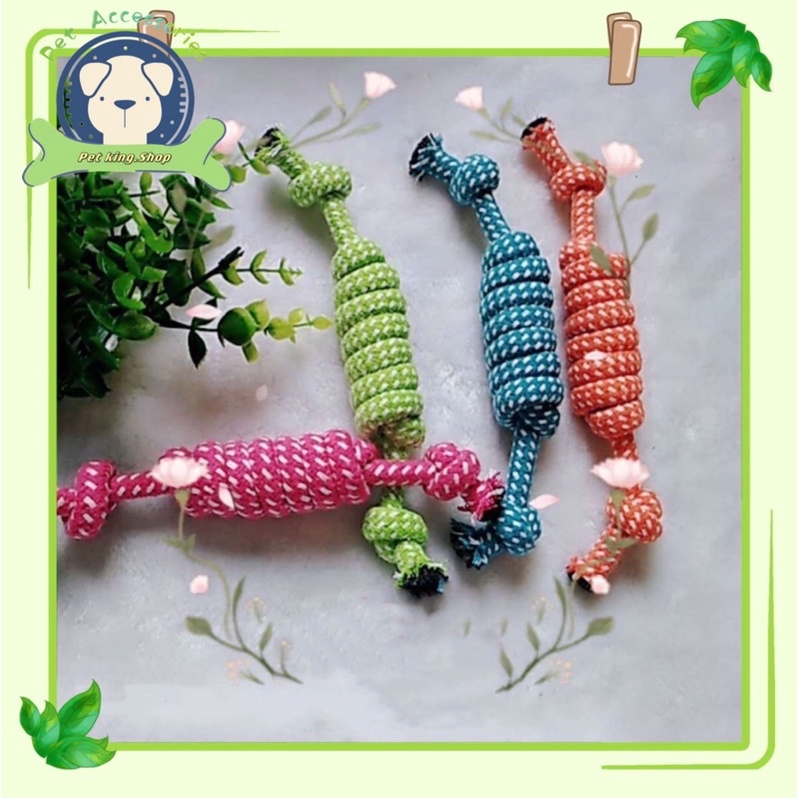 Pets Toy Supplies Puppy Dog Rope Toy Cotton Braided Bone Rope Clean Molar Chew Knot Play Toy ...