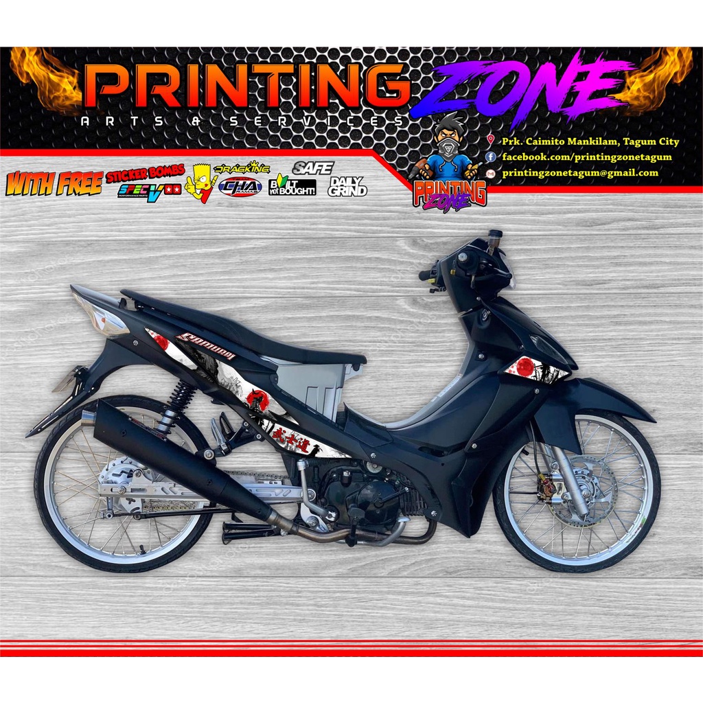 SUZUKI SMASH 115 Stock Sticker Decals Samurai Concept High Quality and ...