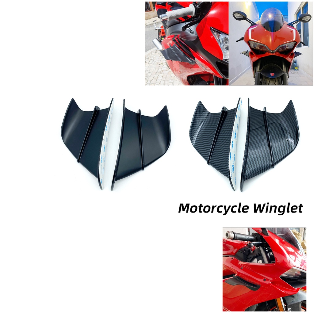 BDJ 2pcs Universal Carbon Color Winglet Kits Aerodynamic Motorcycle ...