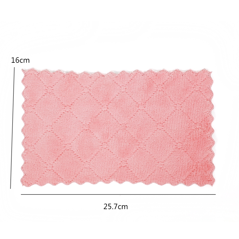 Multifunctional Double-layer Thickened Coral Velvet Dishcloth Absorbent ...