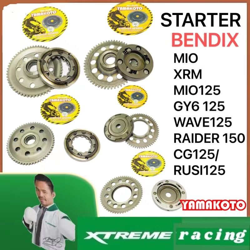 STARTER BENDIX SET YAMAKOTO FOR RAIDER150 XRM MIO MIO 125 WAVE125 GY6 ...