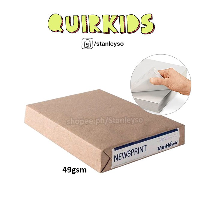 Newsprint Paper 49gsm Short / Long / Legal VHP Van Hawk Finest | Shopee ...