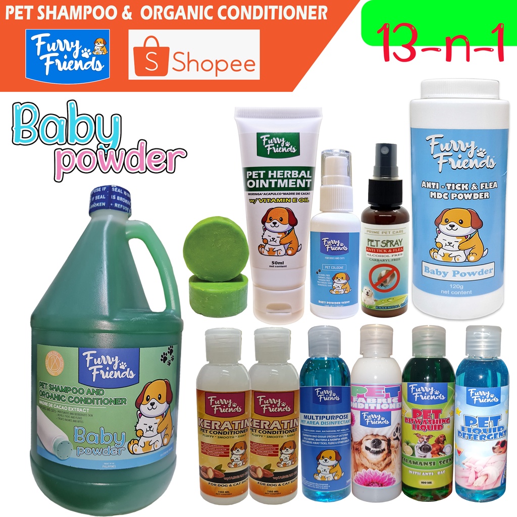 Dog shampoo and organic conditioner BABY POWDER VARIANT 13n1 | Shopee ...