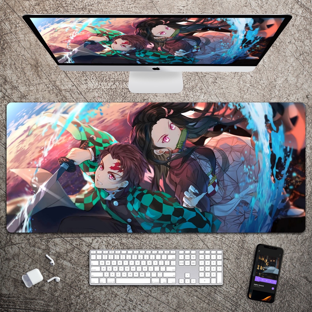 80CM x 30CM Demon Slayer Mouse Pad Gaming Extended Large Desk Pad Anime ...