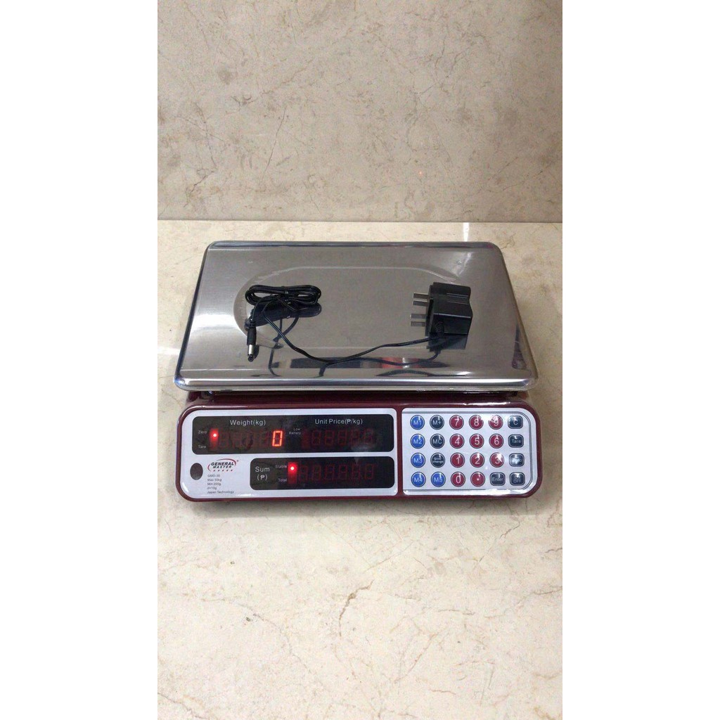 General Master Digital Scale Price Computing 30kg Size 40CM X 38CM X 14 ...