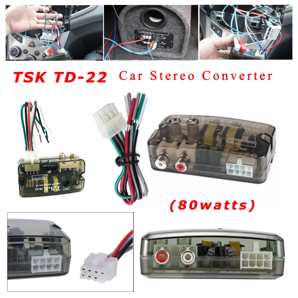 OSCPA TSK TD-22 HIGH TO LOW CAR STEREO SPEAKER LEVEL CONVERTER (#3104) | Shopee Philippines