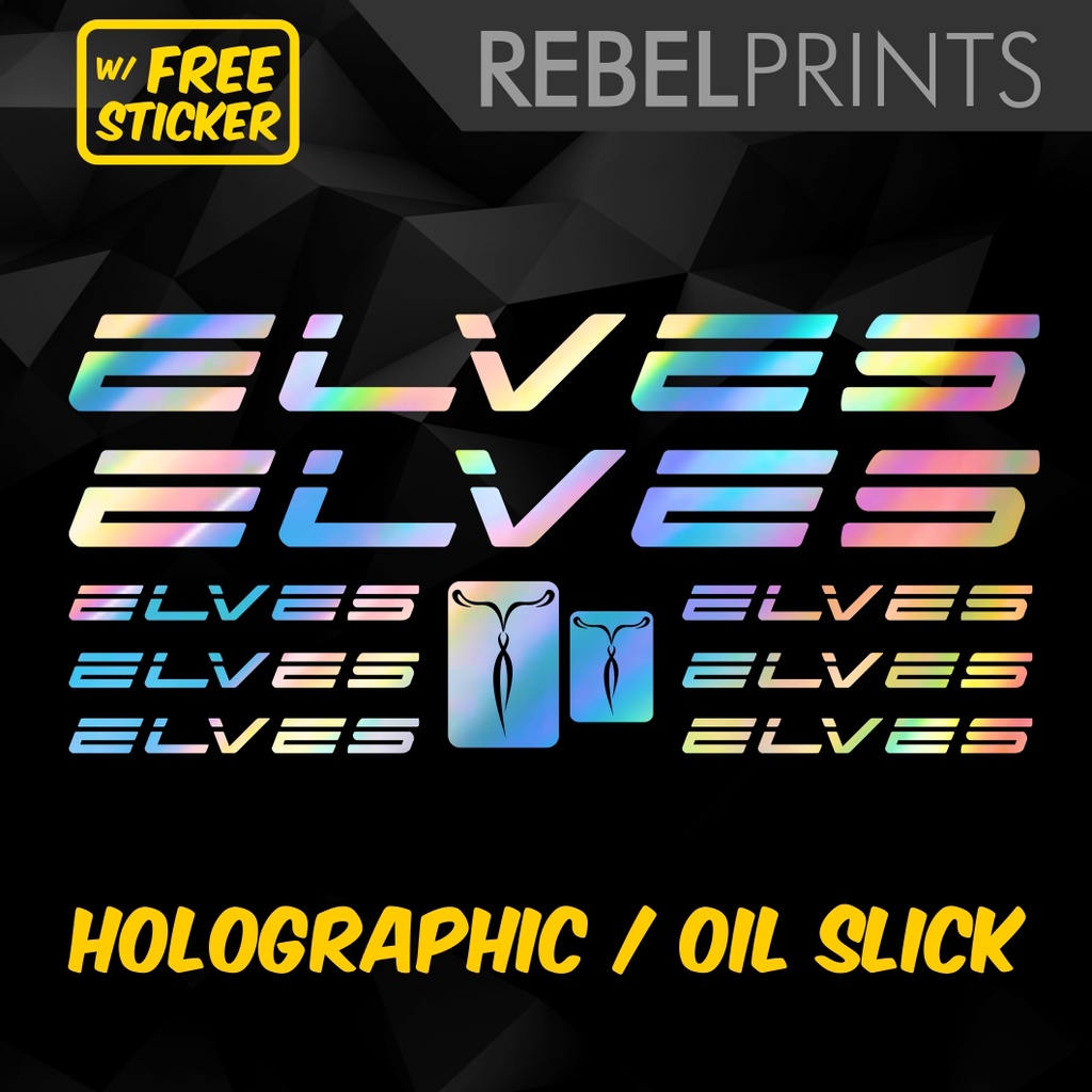 ELVES Holographic / Oil Slick Bike Vinyl Sticker Decal for Mountain ...
