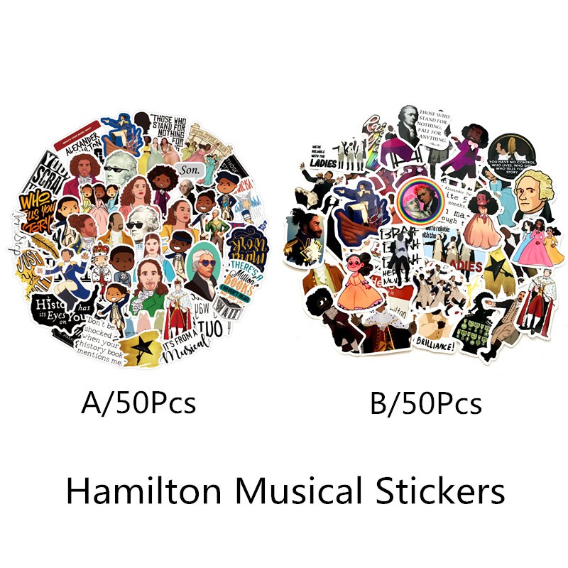 Z&M Hamilton Musical-Series Stickers 2Style 50Pcs/Set Art Waterproof ...