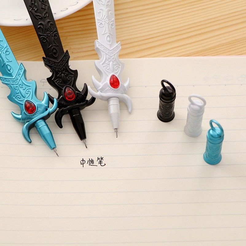 Cartoon Sword Cool Gel Pen Black Ink Pens Creative Student Stationery ...