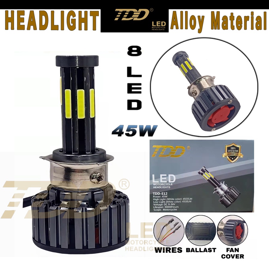TDD Original 45W 8 Led Headlight Alloy material High Light ( White ...
