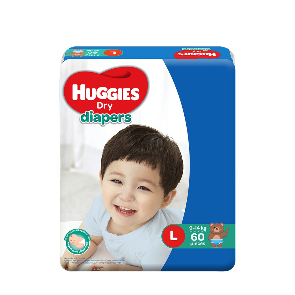 Huggies Dry Diapers Large 60 Pieces | Shopee Philippines