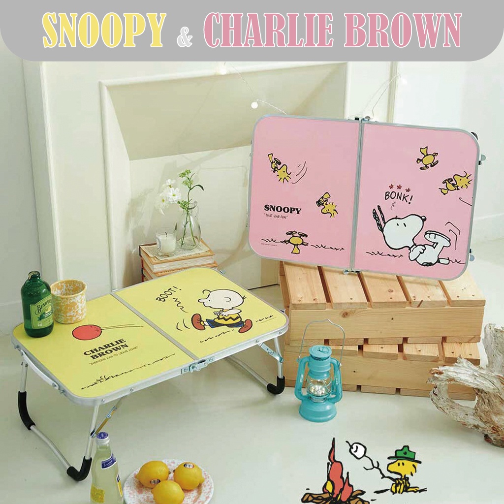 PEANUTS Snoopy & Charlie Brown Foldable Camping Picnic Table | Shopee ...