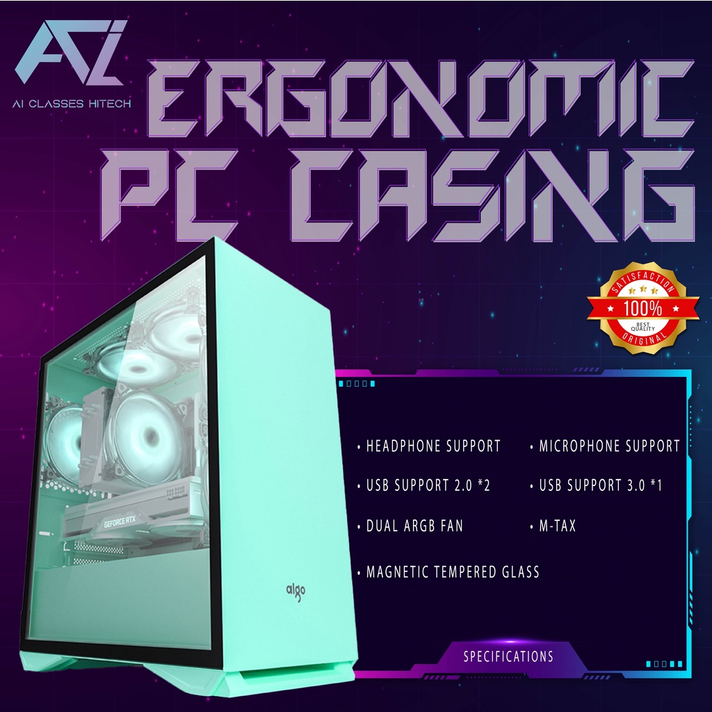 AIGO YOGO M2 Computer M-ATX Dustproof and Silent Game Water-cooled Mini ...