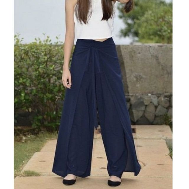 Women Summer Bohemian Overlap Square Pants Makapal tela | Shopee ...