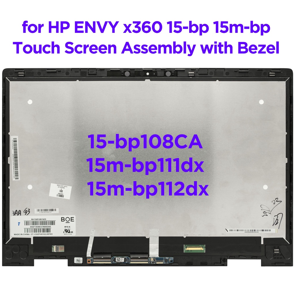 15.6 LCD Laptop Touch Screen Digitizer Assembly For HP ENVY X360 15-BP ...