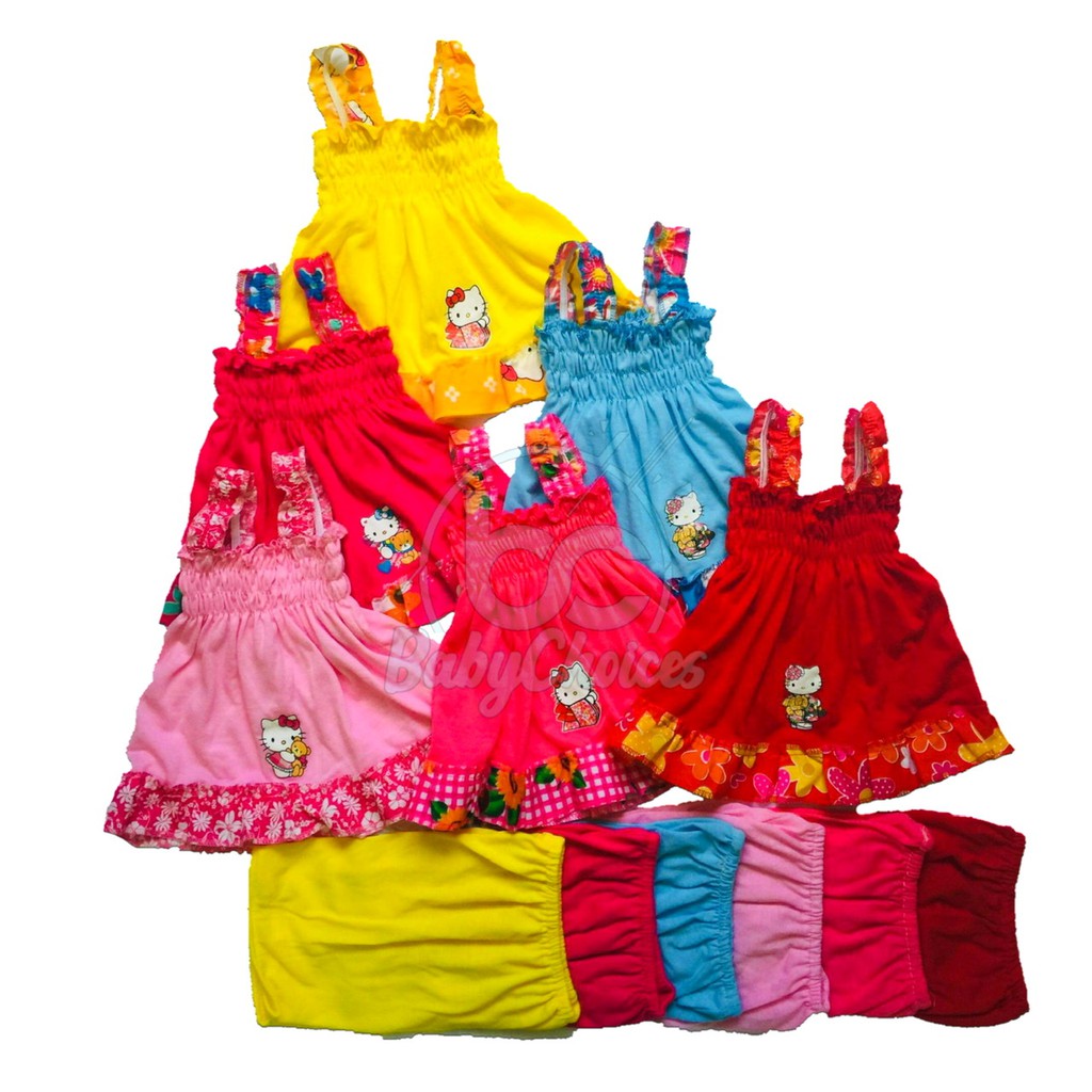 6pc/3pair Terno Smacky Colored & Short For Baby Girl Cotton 0-9months ...