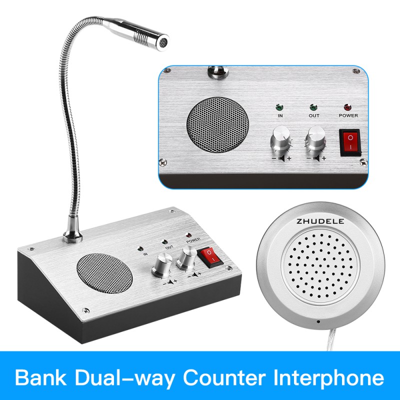 Dual-Way Talk Through Store Office Window Glass Counter Intercom ...