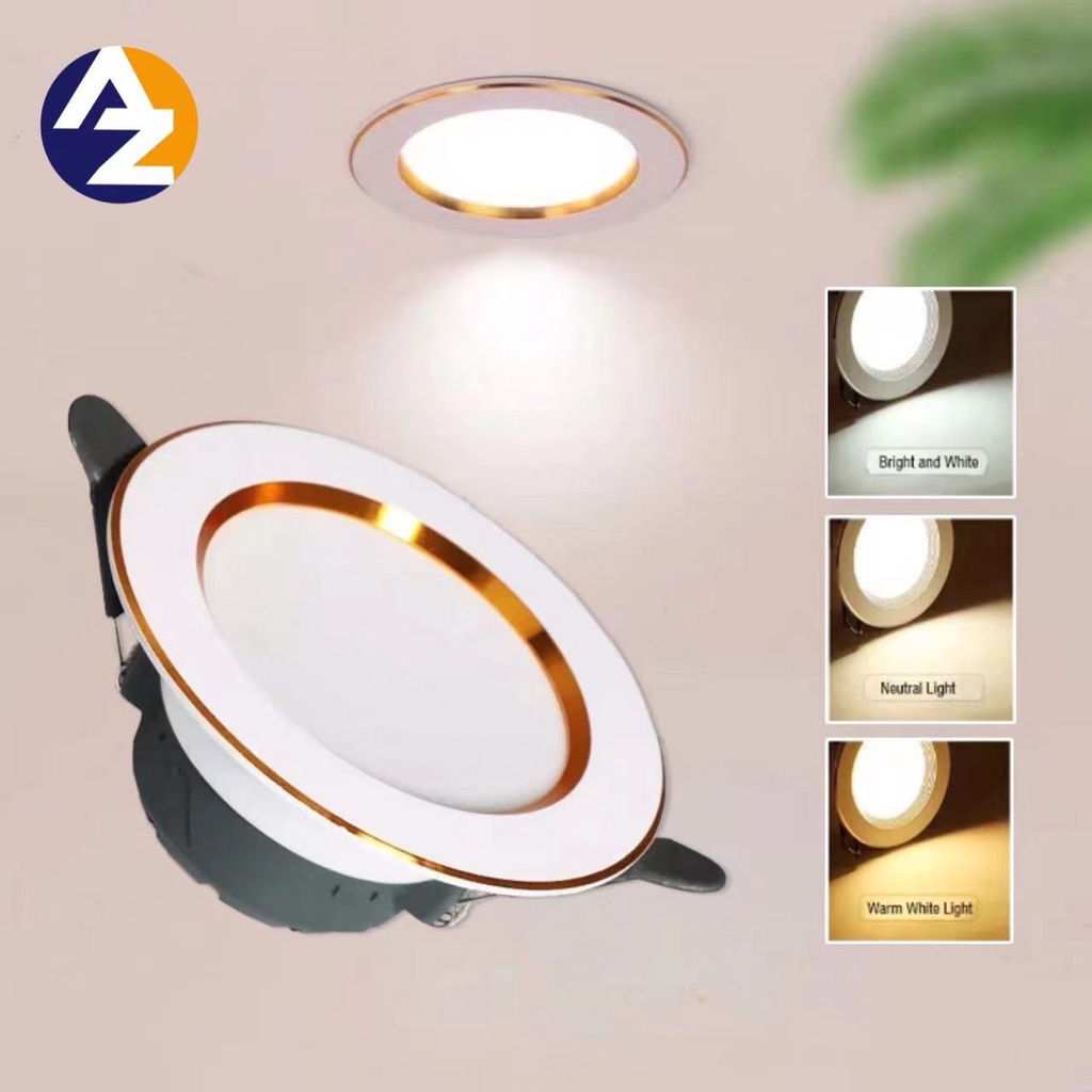 AZ LED Downlight 3 Colors Changing 5W Recessed Mount Pin Light Indoor ...
