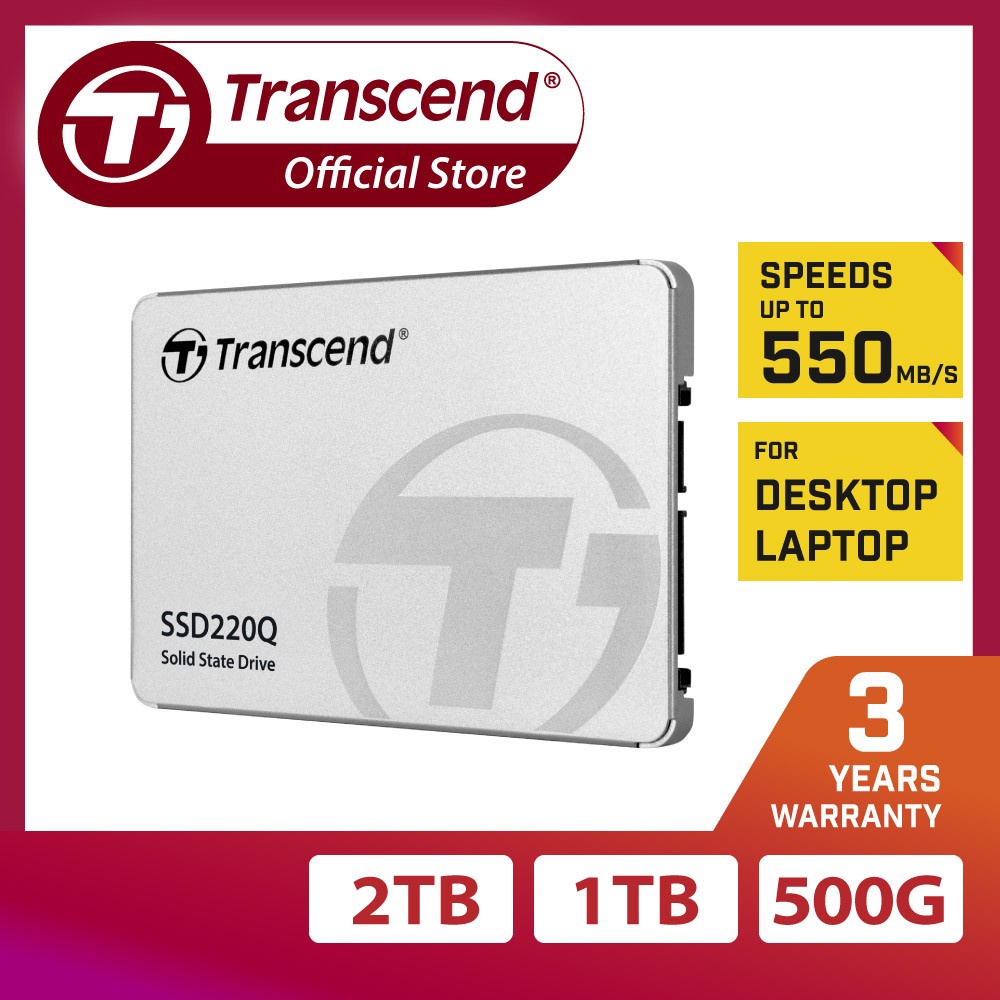 Transcend 500GB /1TB /2TB SSD220Q/2.5" SSD/SATA3 QLC NAND technology ...