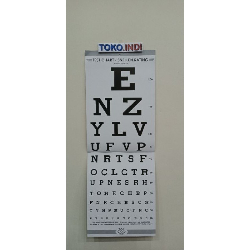 MATA Snellen Chart / Eye Sharpness Test Chart / Eye test paper | Shopee ...