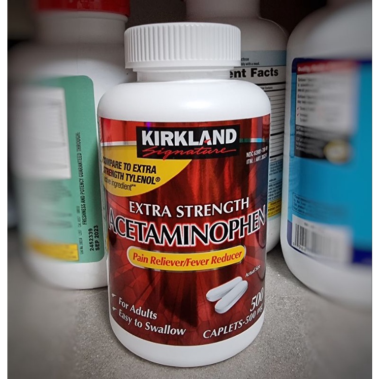 Kirkland Acetaminophen Extra Strength Pain reliever/ Fever Reducer 500 ...