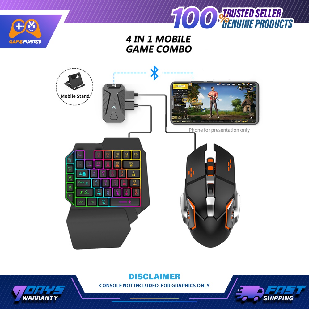 Mix Pro Gaming Keyboard Mouse Converter Android/IOS 13 BELOW dedicated, Mouse & Keyboard Combo ...