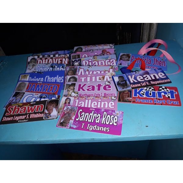 FOR BOYS - PVC Name plate - NAme Tags back to back Student ( Customized ...