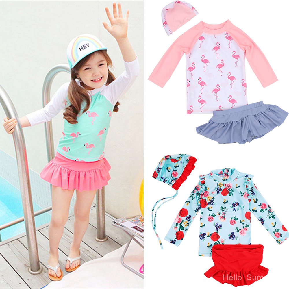 KFIp 2-12yrs 2-12yrs Kids's cartoon swimsuit Long Sleeve Swimming Girls ...