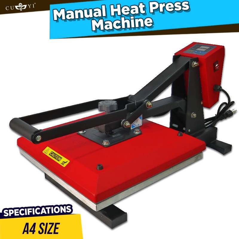 CUYI & QUAFF Heat Press Machine A4 Size 38x38cm 15X15Inch - Flatbed A3 ...