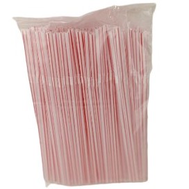 Happy Bee Bendable Plastic Red White Stripes Straw 8″ (10 PACKS ...