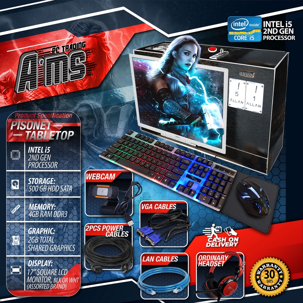 PISONET Intel i5 2nd Gen Processor 4GB RAM DDR3 500GB HDD 17SQUARE ...