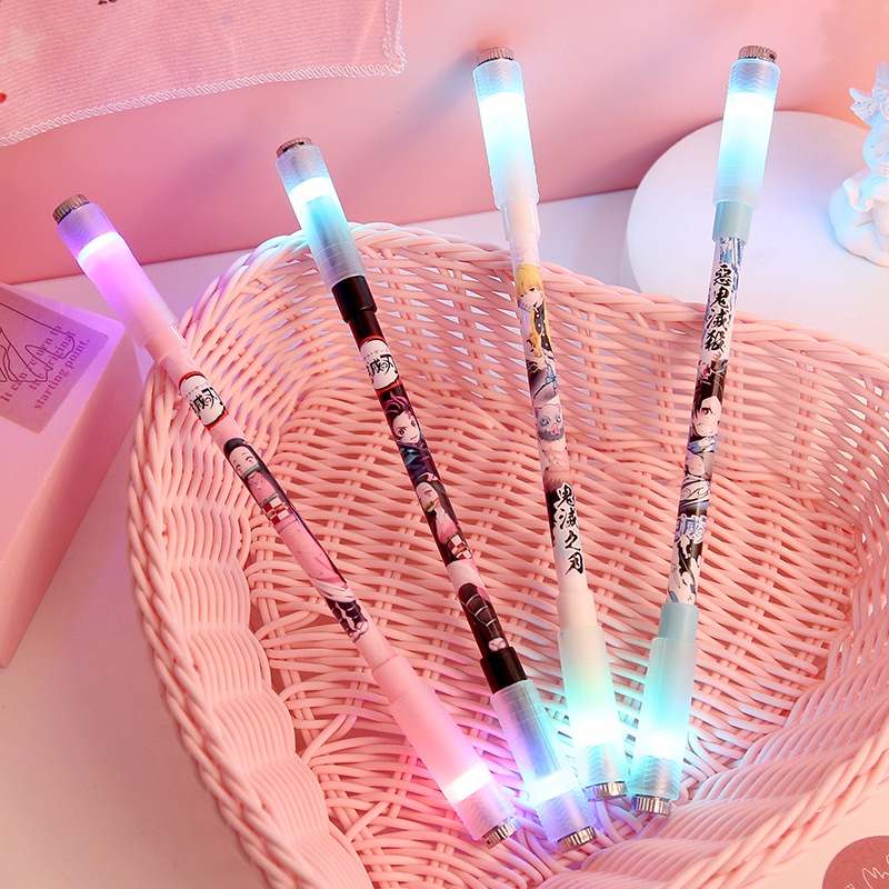 Cartoon lighting around the pen animation around the glowing gel pen ...