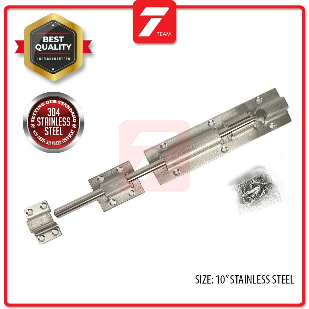 TAKKA 10" STAINLESS STEEL SLIDE LOCK /LATCH BARREL BOLT | Shopee ...