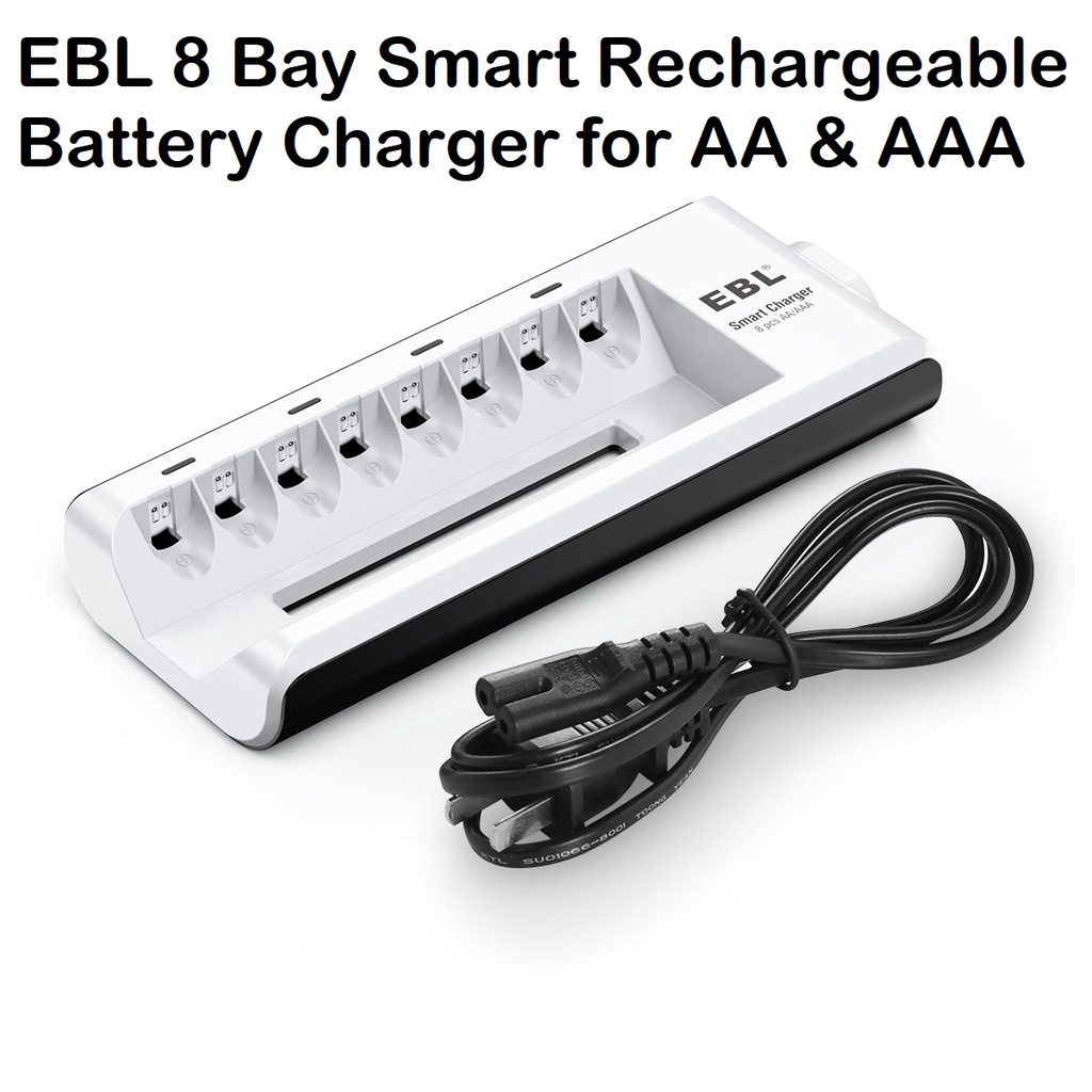 EBL 808 LN-6417 8 Bay AA or AAA Battery Charger, Ni-MH Quick Charger 8 ...