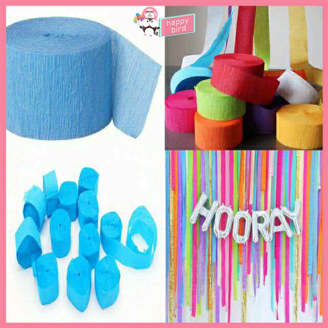 (Happy Birds) 10yards Crepe paper party decor partyneeds party supplies ...