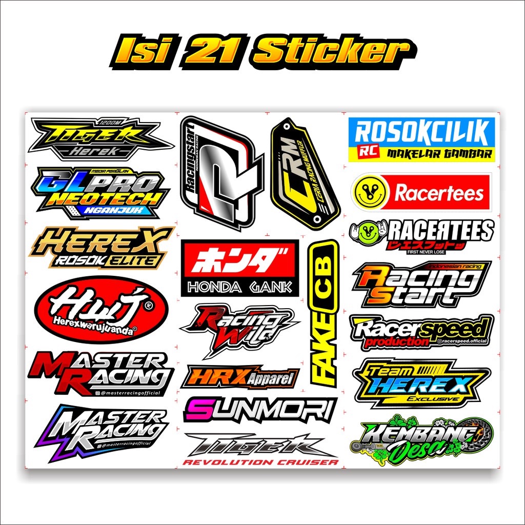 Sticker HONDA GANK Contents 21/STICKER RACING Antem/STICKER Helmet ...