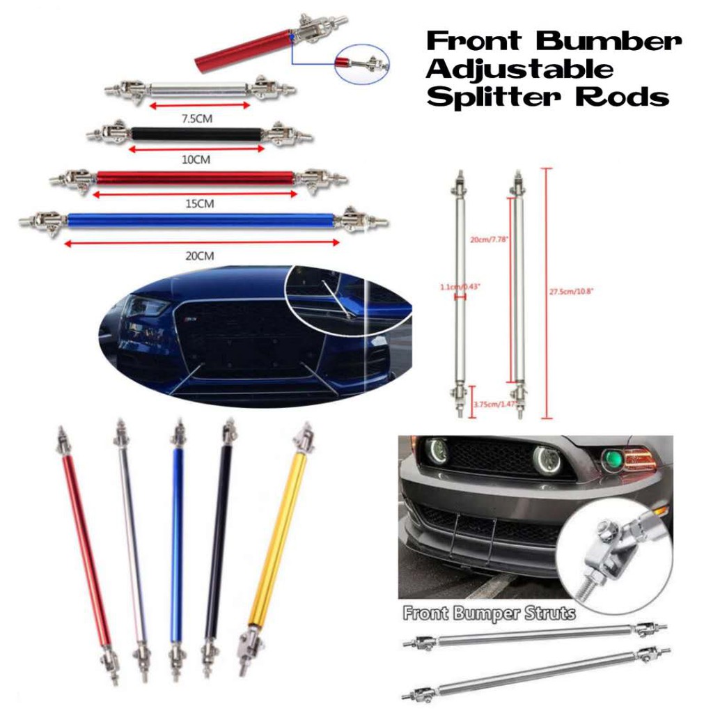 OAPC 2 PCS CAR ADJUSTABLE FRONT AND REAR BUMPER SPLITTER RODS | Shopee ...