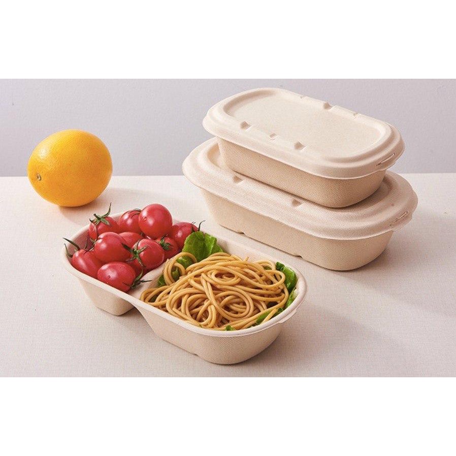 [Per Piece] Biodegradable Sugarcane Bagasse Pulp Food Container Meal ...