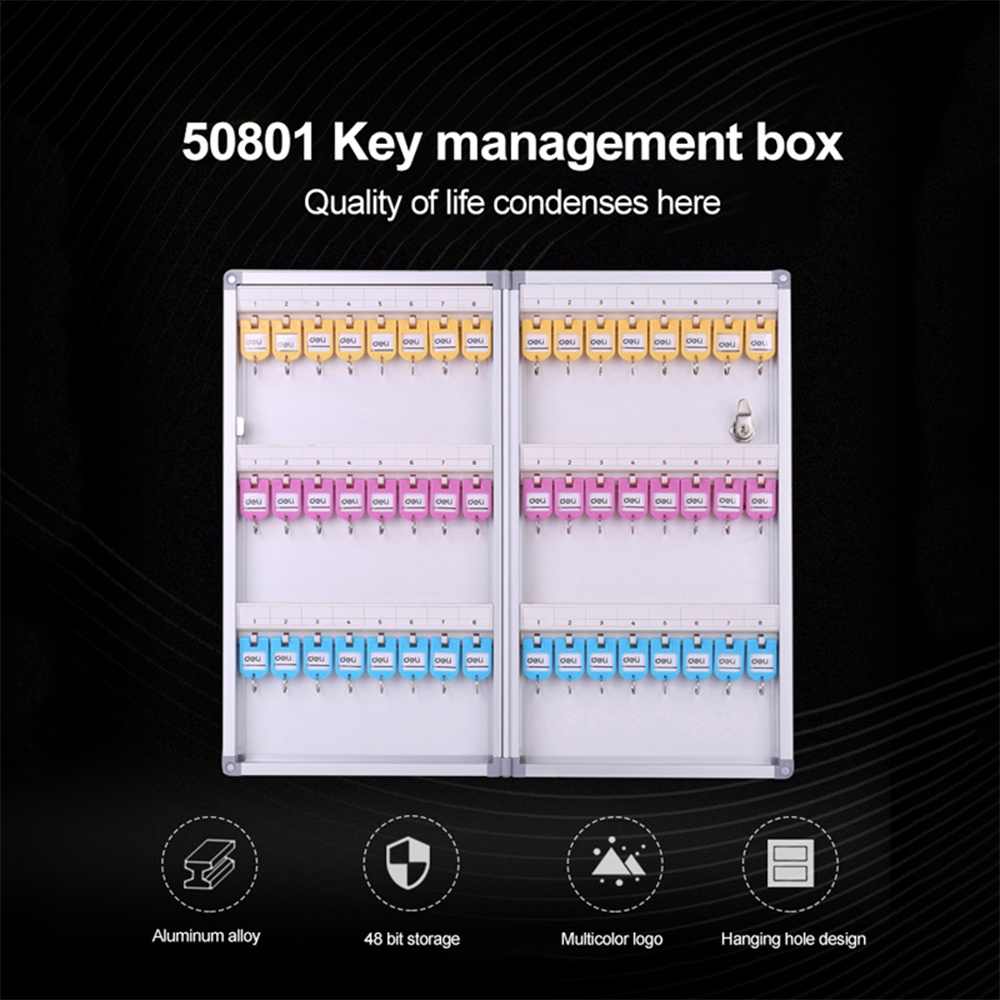 Deli Key Cabinet Safety Key Box Home Storage Creative Key Safe Box 24 ...