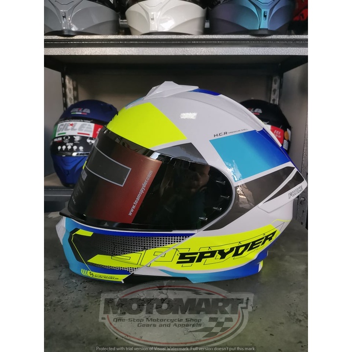 SPYDER HELMET NEO SERIES HE FORCE GD 1711_SSIB (WHITE/BLUE S1) | Shopee ...