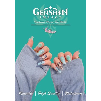 Cozynailsph Anemo Genshin impact inspired gel nails | Shopee Philippines