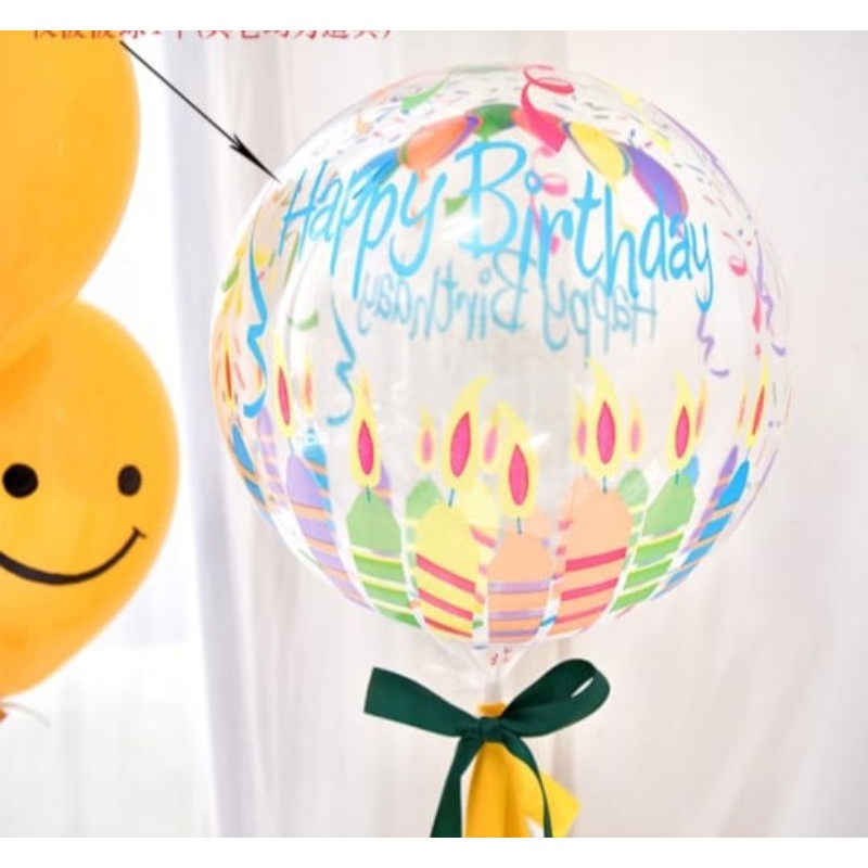 LILIN 18 INCH BOBO PVC BALLOONS WITH HAPPY BIRTHDAY CANDLE MOTIF 18 ...