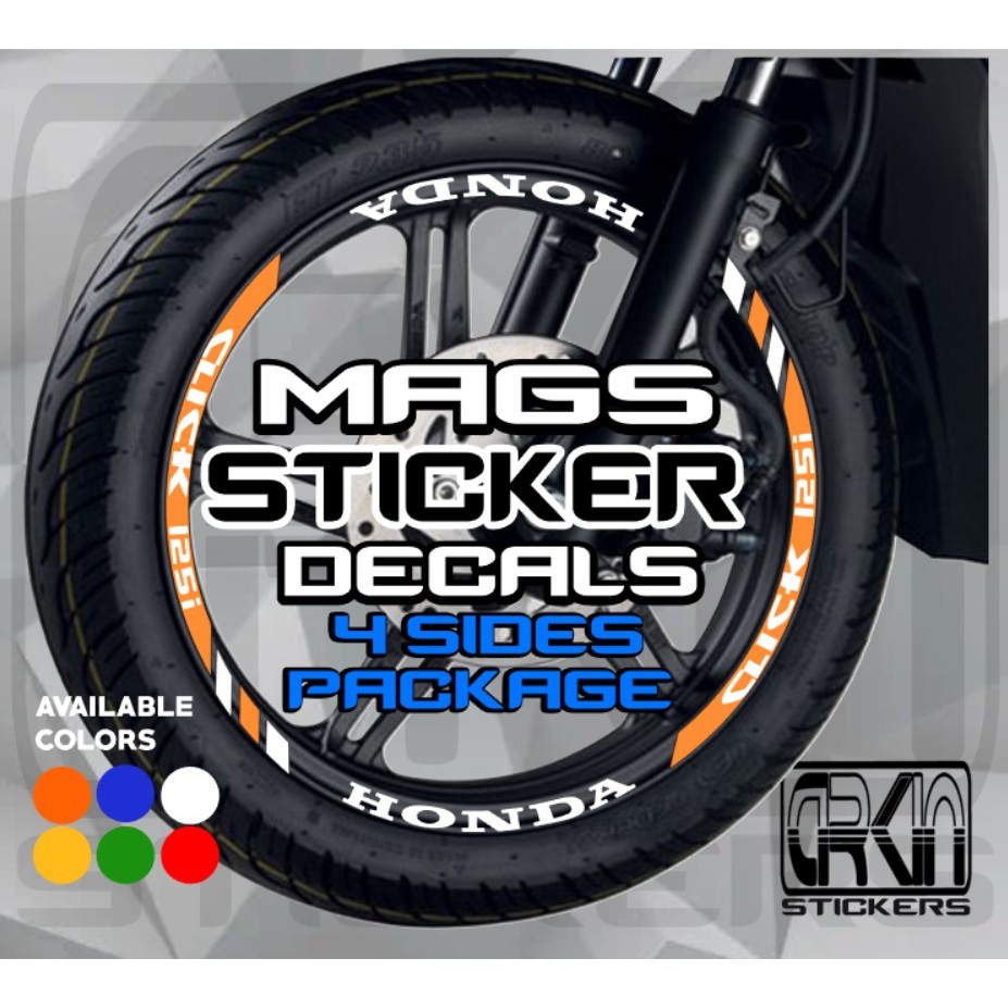 Click 125 mags sticker (set for 2 wheels front and back )dsn1 | Shopee ...