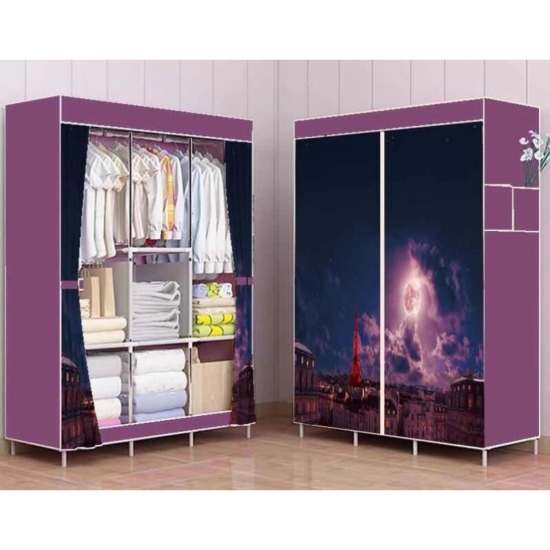 3D Design Big Size Wardrobe Cabinet Zipper Clothes Storage ...