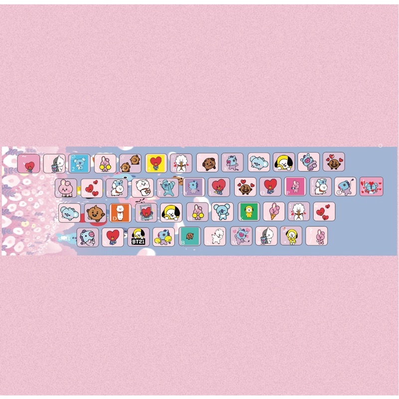 Sticker KEYBOARD BT21 ALL SIZE For ALL Sizes Of UNIVERSAL VINYL GLOSSY ...