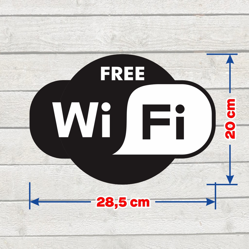 Free Wi Fi Vinyl Sign sticker waterproof wifi sticker label 28,5 x 20 ...