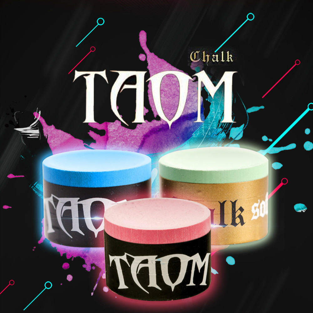 Original TAOM Chalk Round Blue Green Pink Colors Billiard Chalk Snooker ...