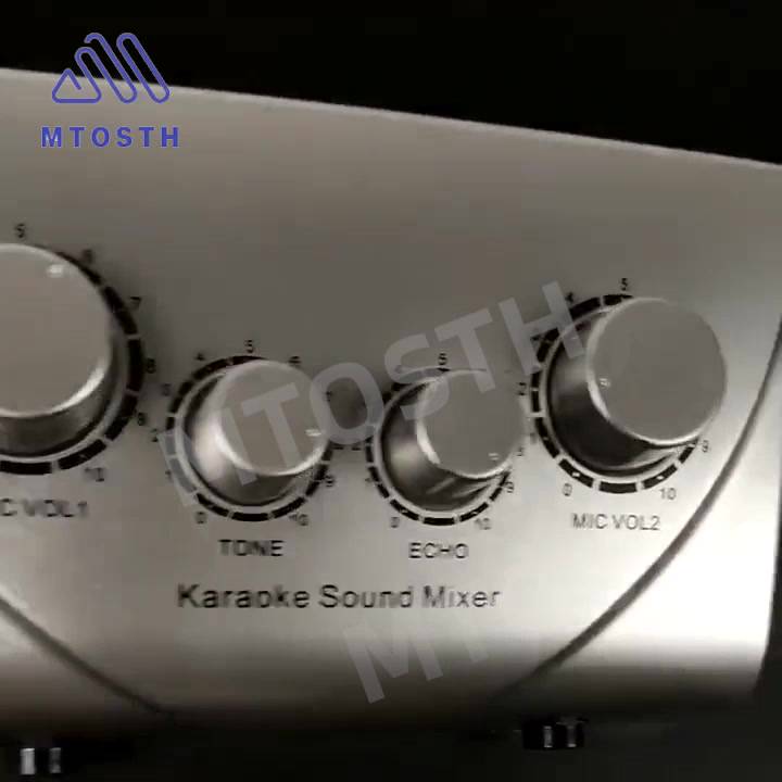 Audio Mixer Amplifier Portable Dual Mic Inputs For Amplifier & Microphone Karaoke Echo Mixer【COD ...