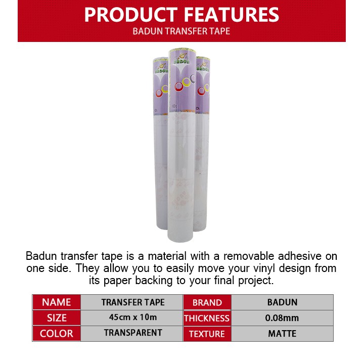 1-Roll BADUN Transfer Tape for Car Sticker / Decal Sticker Application ...